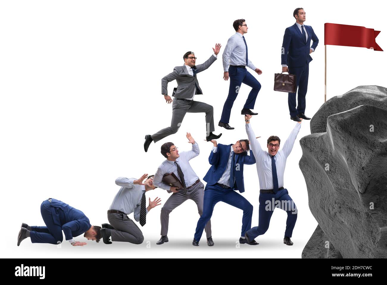 Career progression concept with businessman climbing stairs Stock Photo ...