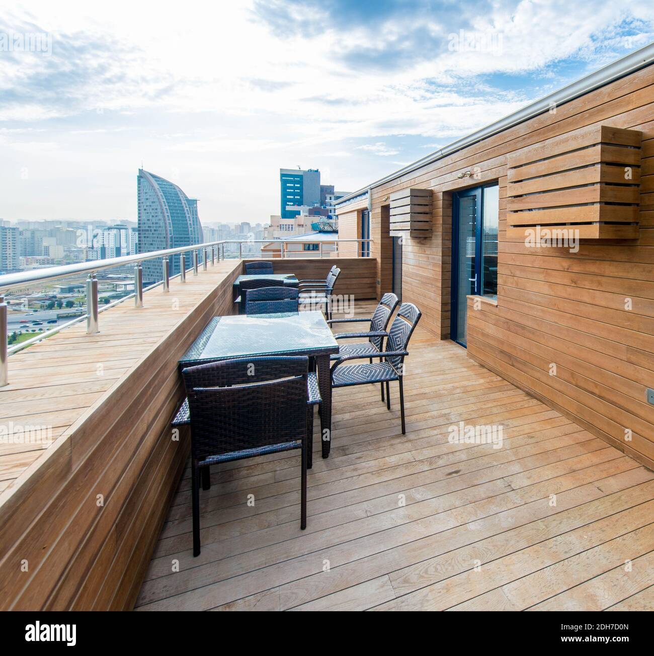 Terrace cafe on top floor Stock Photo - Alamy