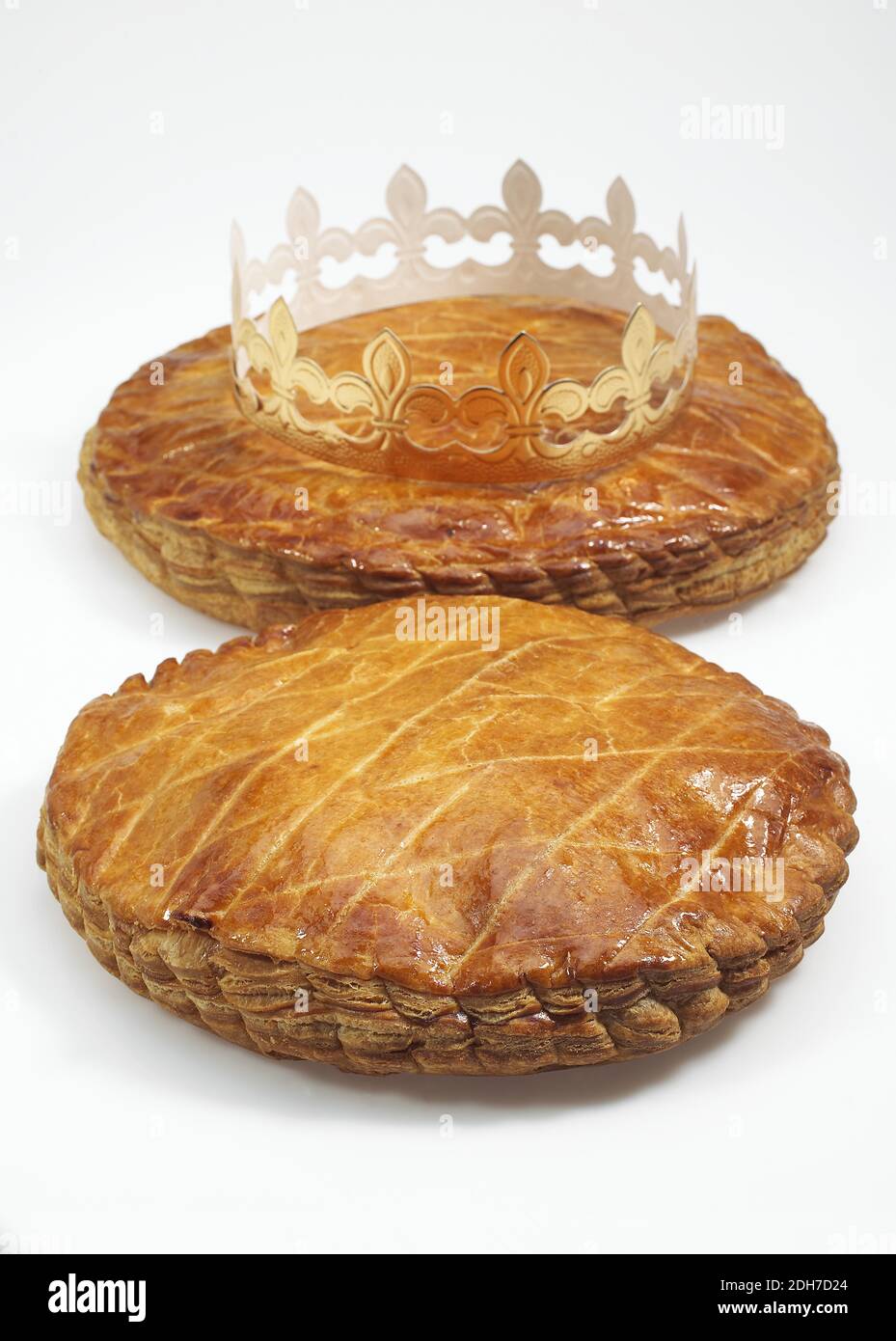 Galette des Rois and its Crown, French King Cake celebrating Epiphany ...