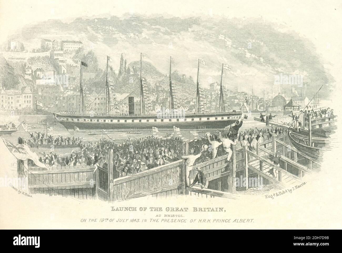 Engraved pictorial letter sheet celebrating the launch of the Great ...