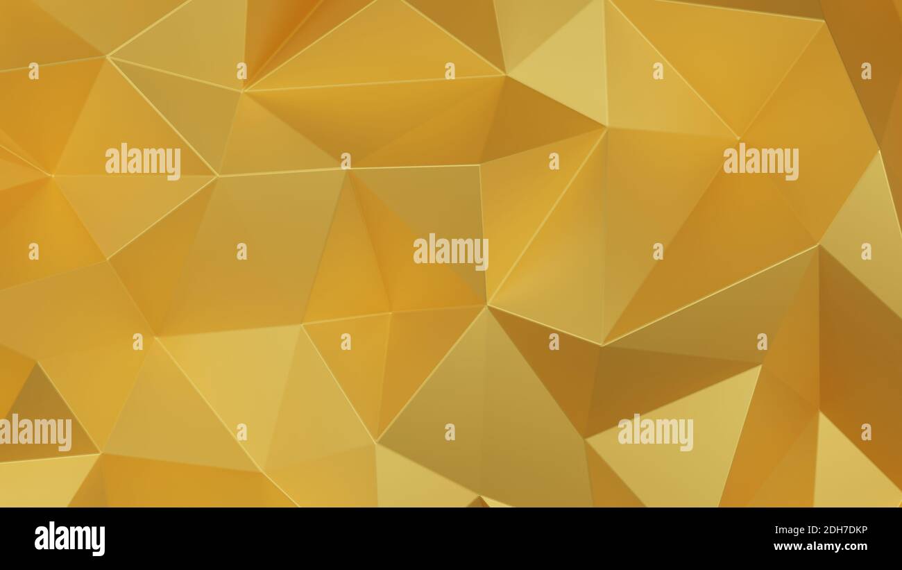 Gold triangle low polygon. Golden geometric triangular polygonal ...
