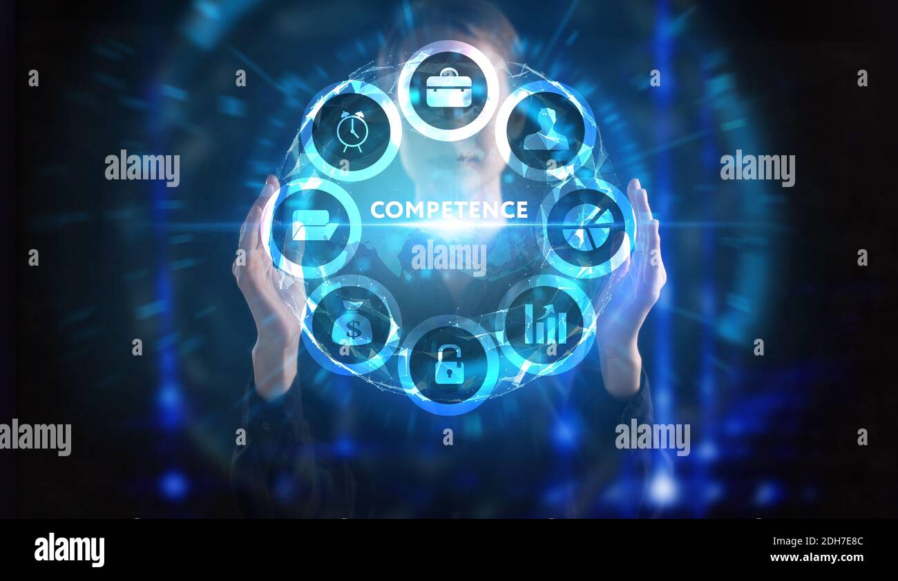 man and woman working with virtual screen Stock Photo - Alamy