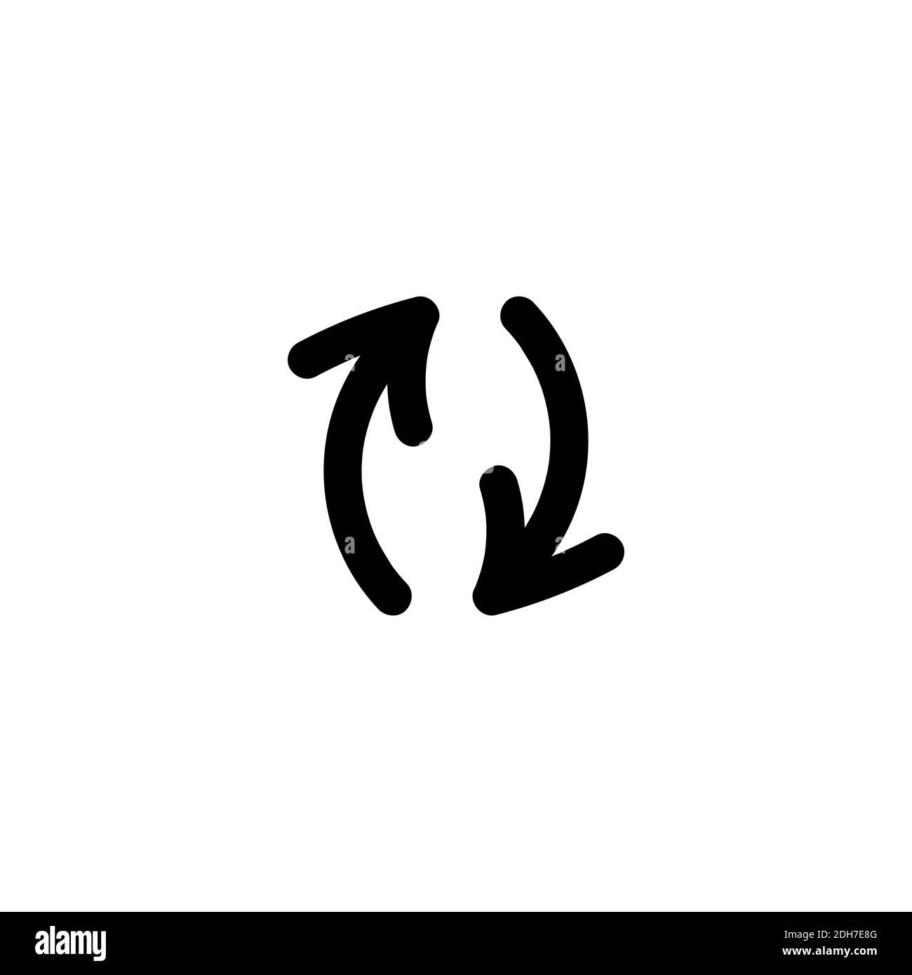 Two arrows circle Black and White Stock Photos & Images - Alamy