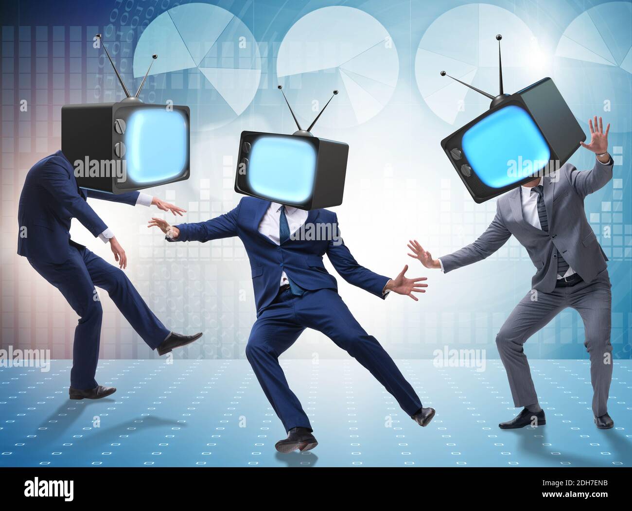 Media zombie concept with man and tv set instead of head Stock Photo ...