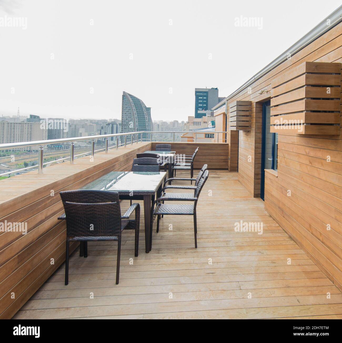 The terrace cafe on top floor Stock Photo - Alamy