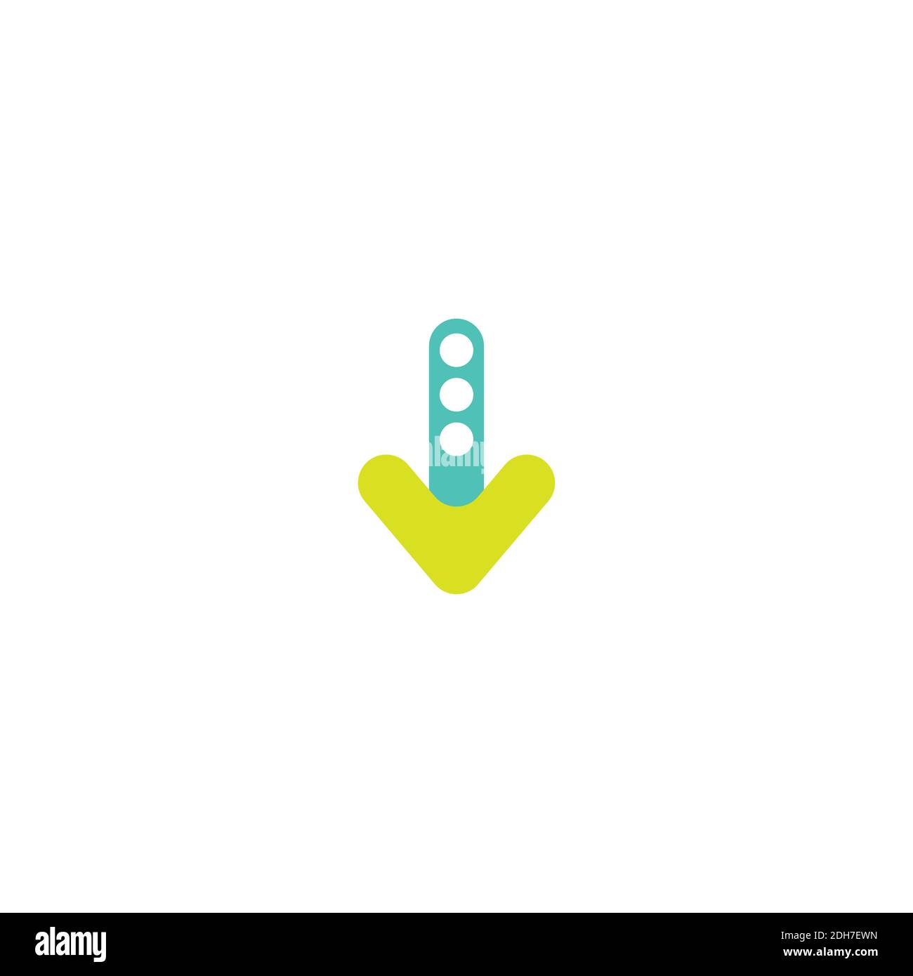 Green Down Arrow Cartoon