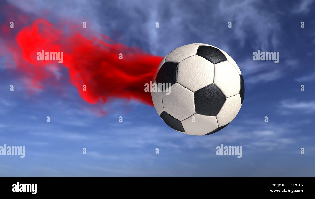 Football Red Smoke Sky Stock Photo - Alamy