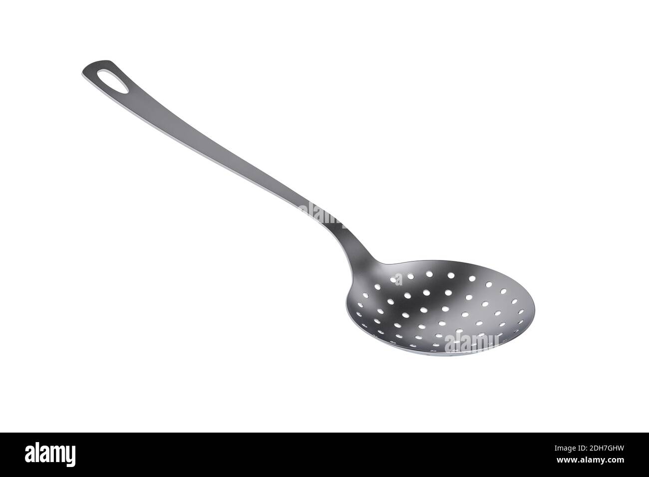 Draining spoon isolated on white background - 3d render Stock Photo - Alamy