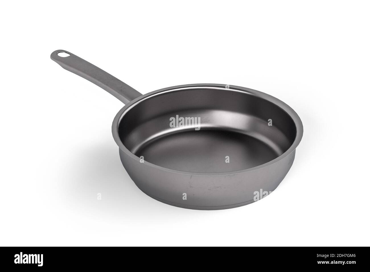 Steel frying pan isolated on a white background - 3D render Stock Photo ...