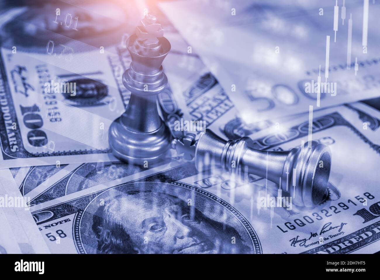 Chess game on chess board behind business man background. Business ...