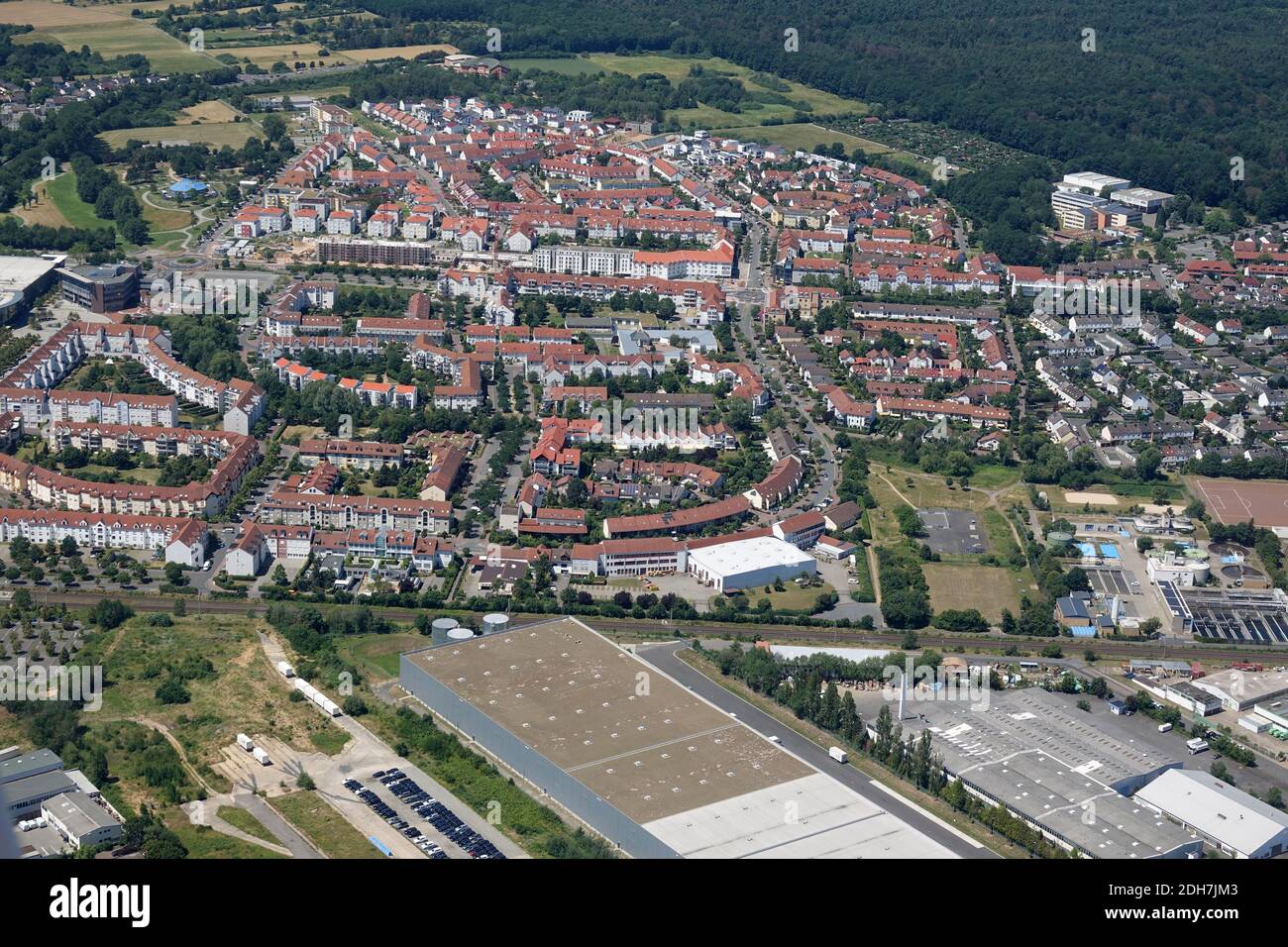 Aerial view of Dietzenbach Stock Photo - Alamy