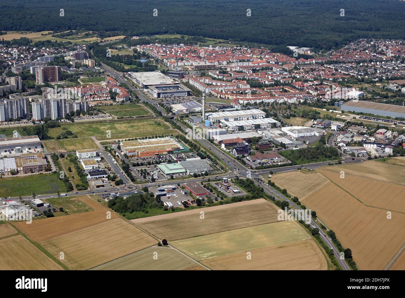 Aerial view of Dietzenbach Stock Photo - Alamy