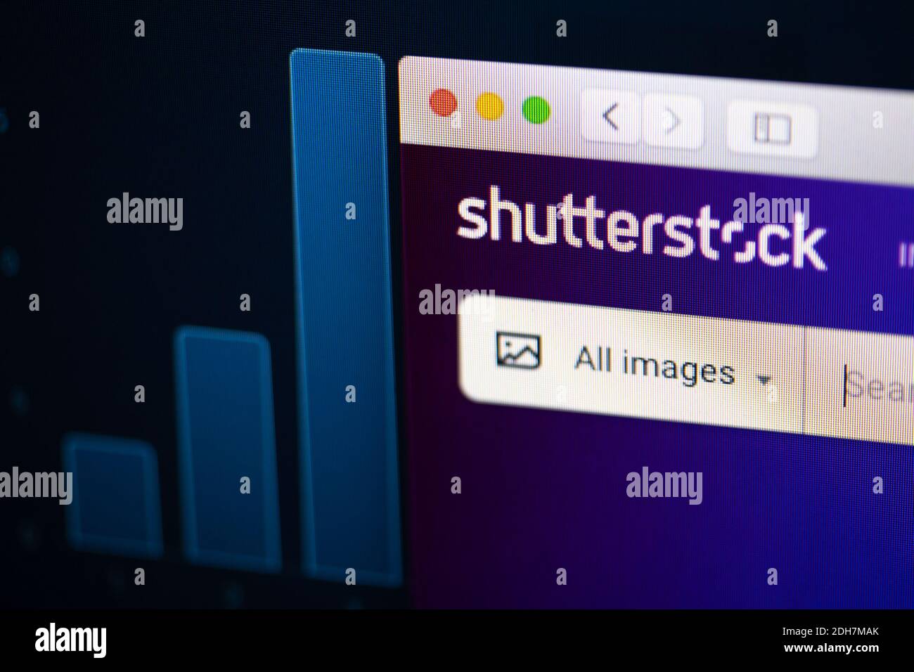 Moscow, Russia. 10 December 2020: shutterstock website and its logo on ...