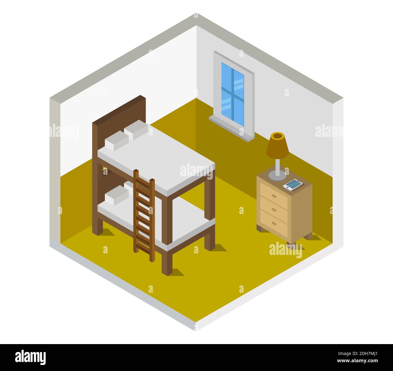 Isometric Bedroom Vector Graphic Illustration Stock Vector Image & Art ...