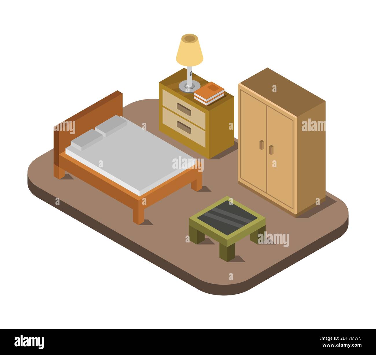 Isometric Bedroom Vector Graphic Illustration Stock Vector Image & Art ...