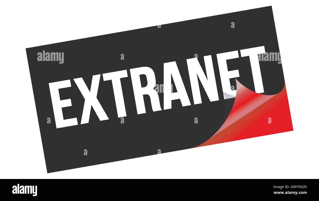 EXTRANET text written on black red sticker stamp Stock Photo - Alamy