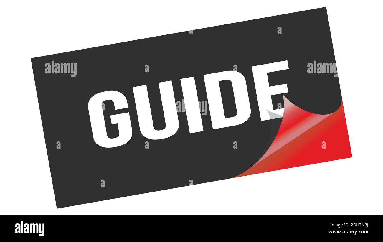 GUIDE text written on black red sticker stamp Stock Photo - Alamy