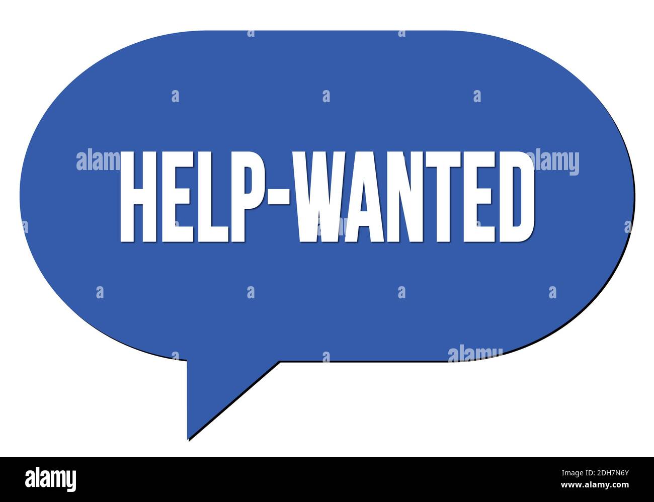 HELP-WANTED text written in a blue speech bubble stamp Stock Photo - Alamy