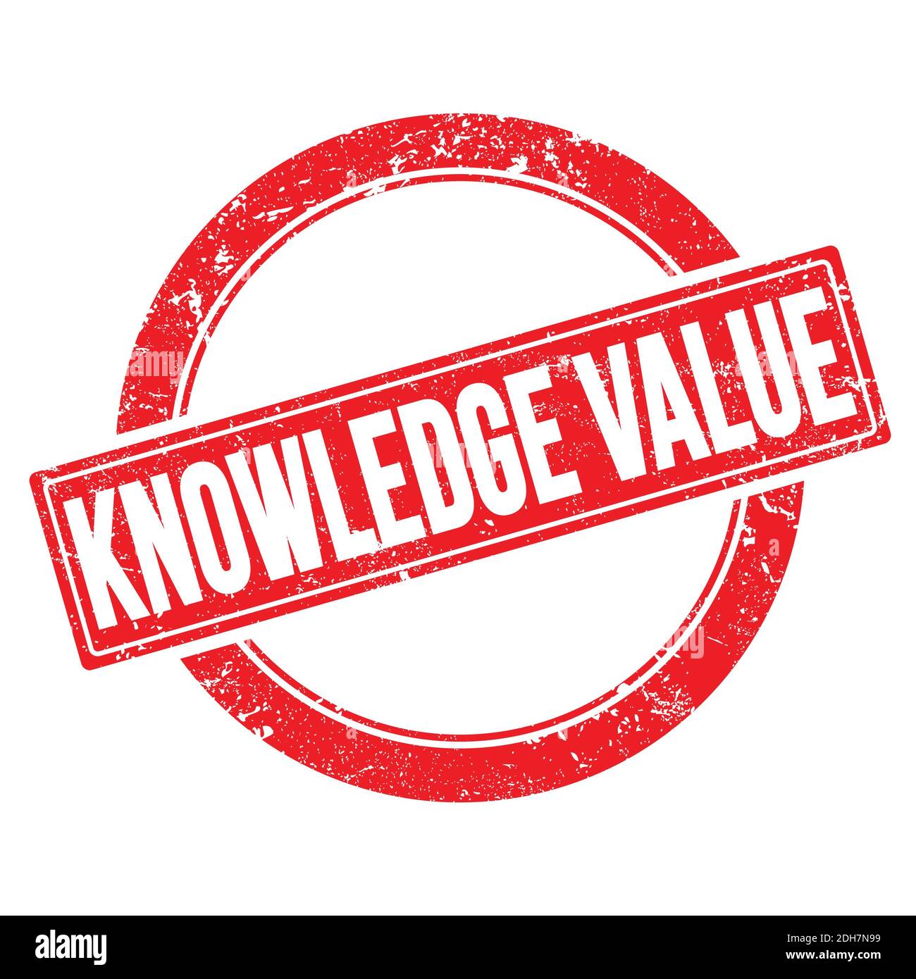 KNOWLEDGE VALUE text on red grungy round vintage stamp Stock Photo - Alamy