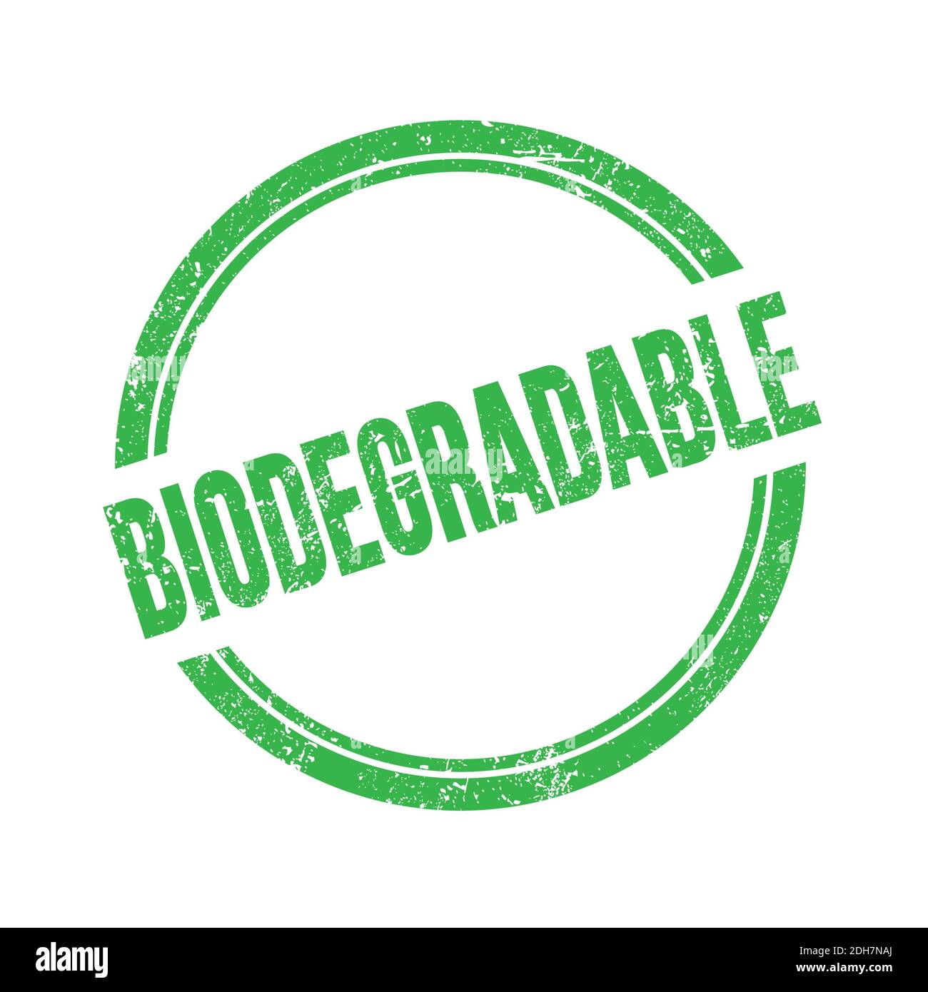 BIODEGRADABLE text written on green grungy vintage round stamp Stock ...