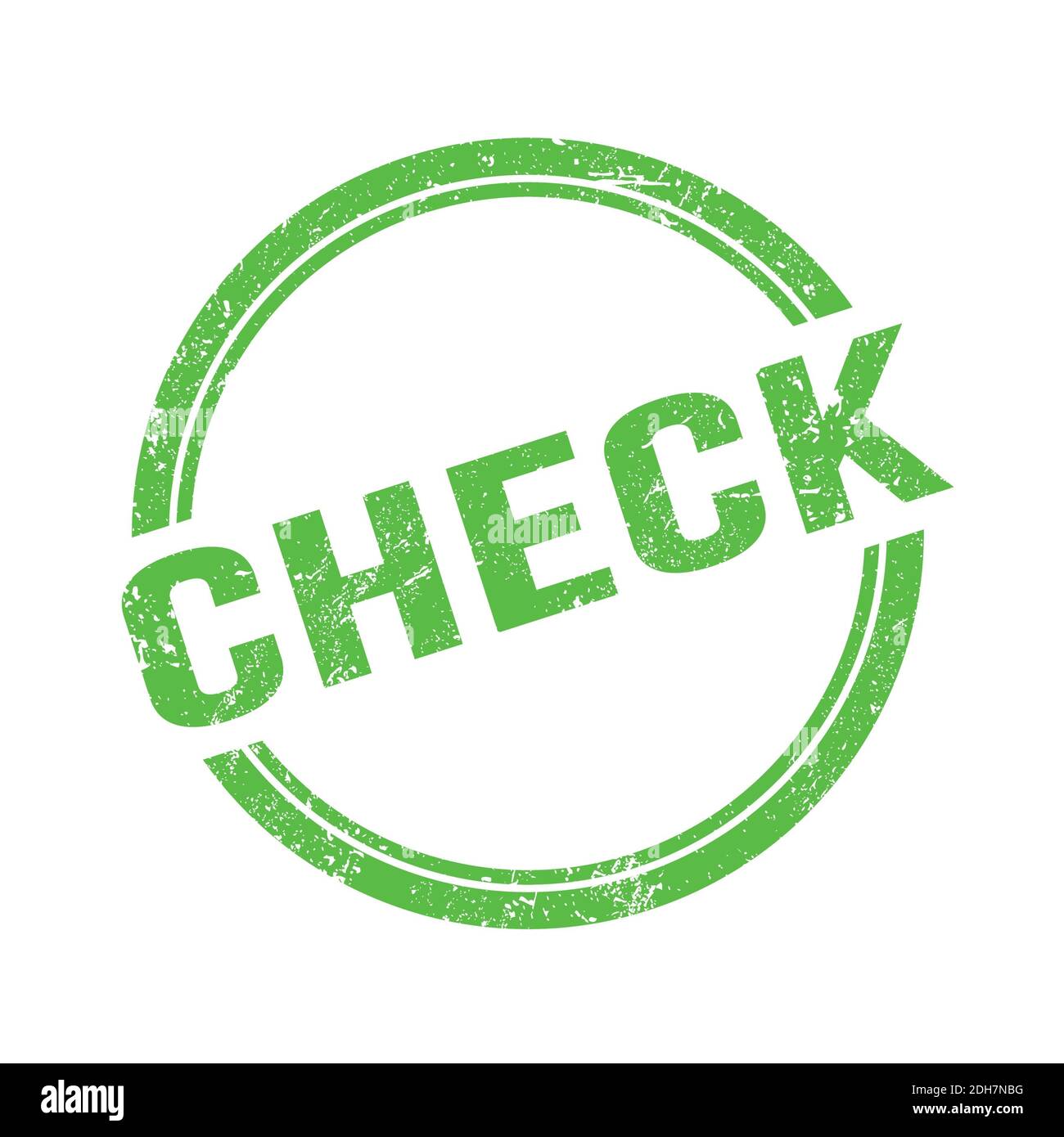 CHECK text written on green grungy vintage round stamp Stock Photo - Alamy