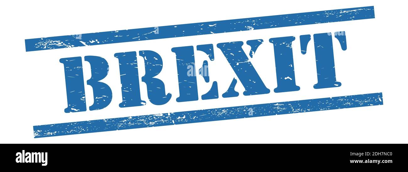 BREXIT text on blue grungy vintage rubber stamp Stock Photo - Alamy
