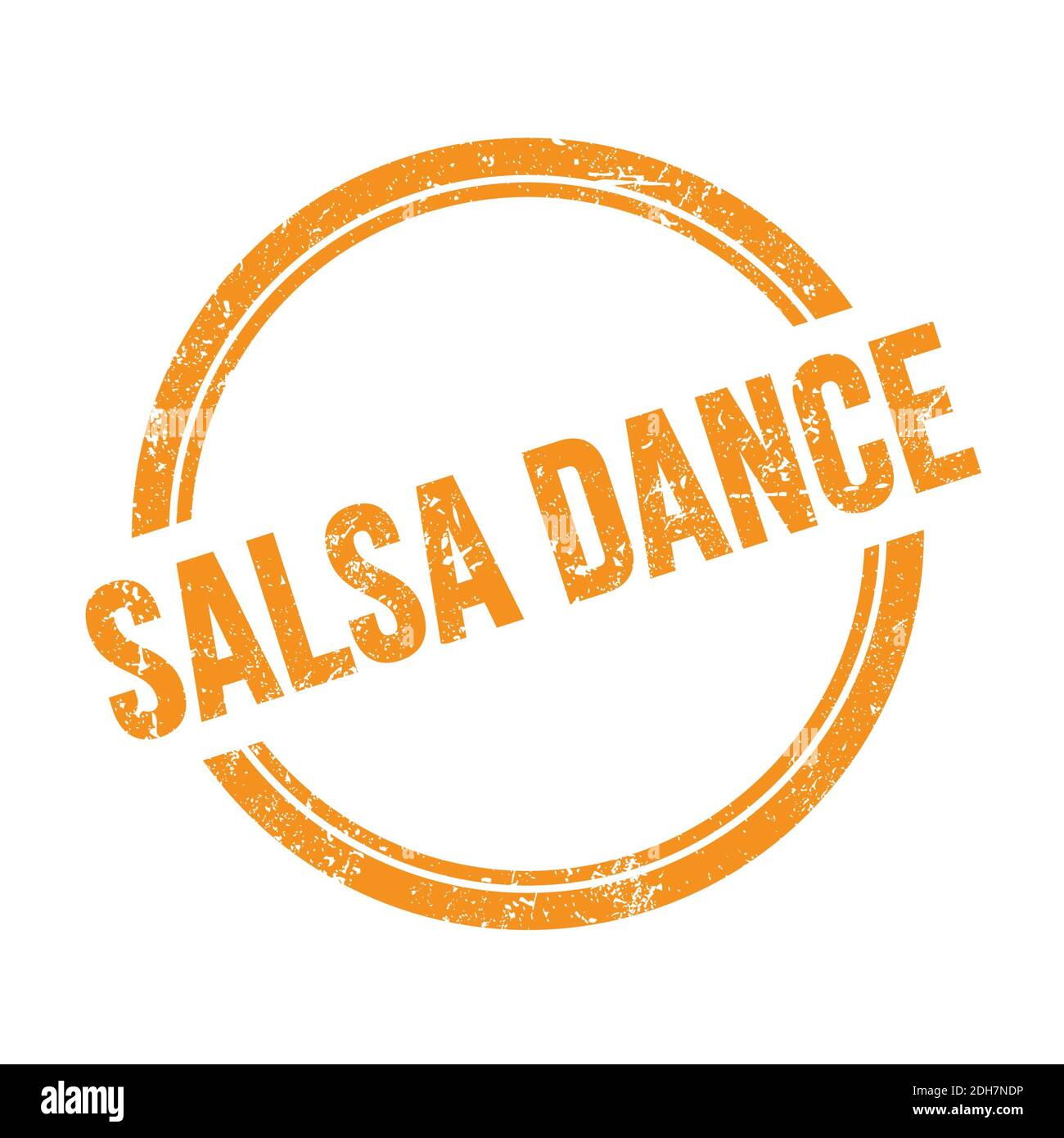 SALSA DANCE text written on orange grungy vintage round stamp Stock ...