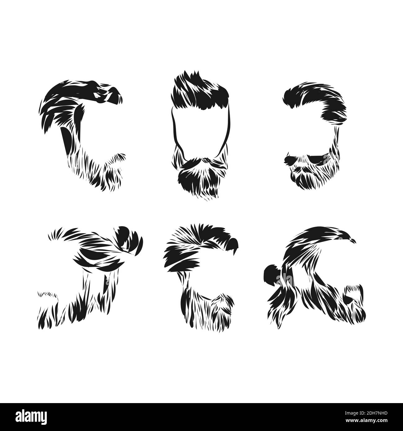 Set Mascot logo illustration of a beard man.EPS 10 Stock Vector Image ...