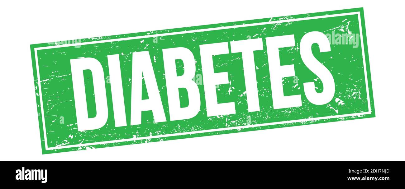 DIABETES text on green grungy rectangle stamp sign Stock Photo - Alamy