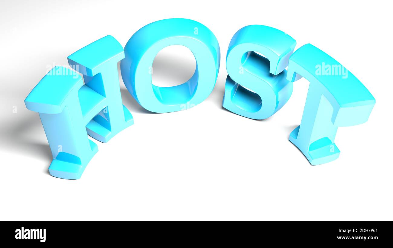 HOST blue write isolated on white background - 3D rendering ...