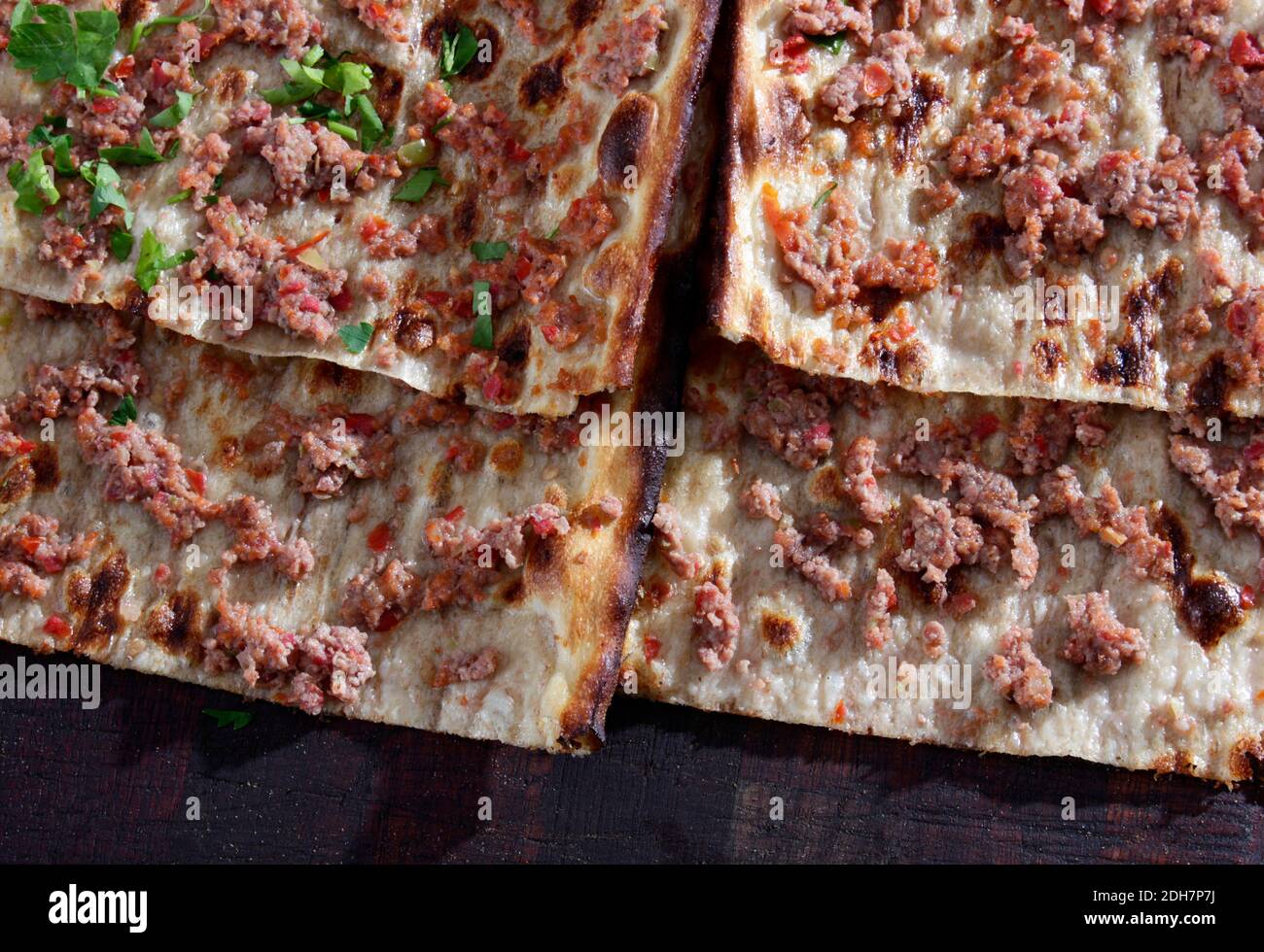 Turkish Pizza. Turkish food minced pide. Konya Etli Ekmek Kebab Stock ... Turkish Pizza. Turkish food minced pide. Konya Etli Ekmek Kebab Stock ...
