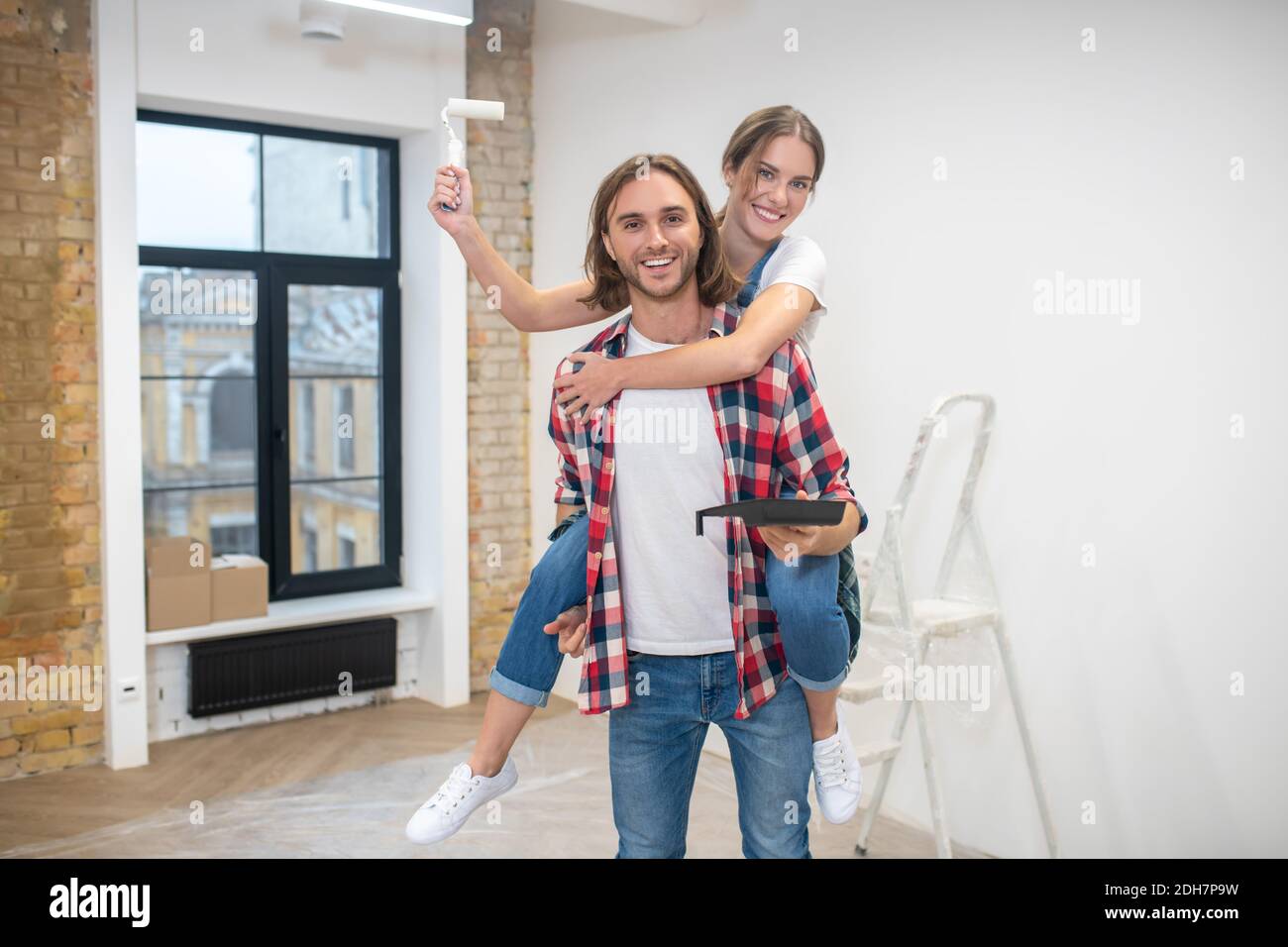 Plastering man funny hi-res stock photography and images - Alamy