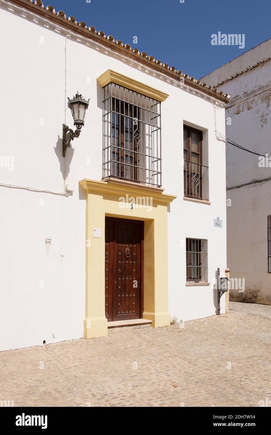 Traditional Spanish street in Ronda Stock Photo - Alamy
