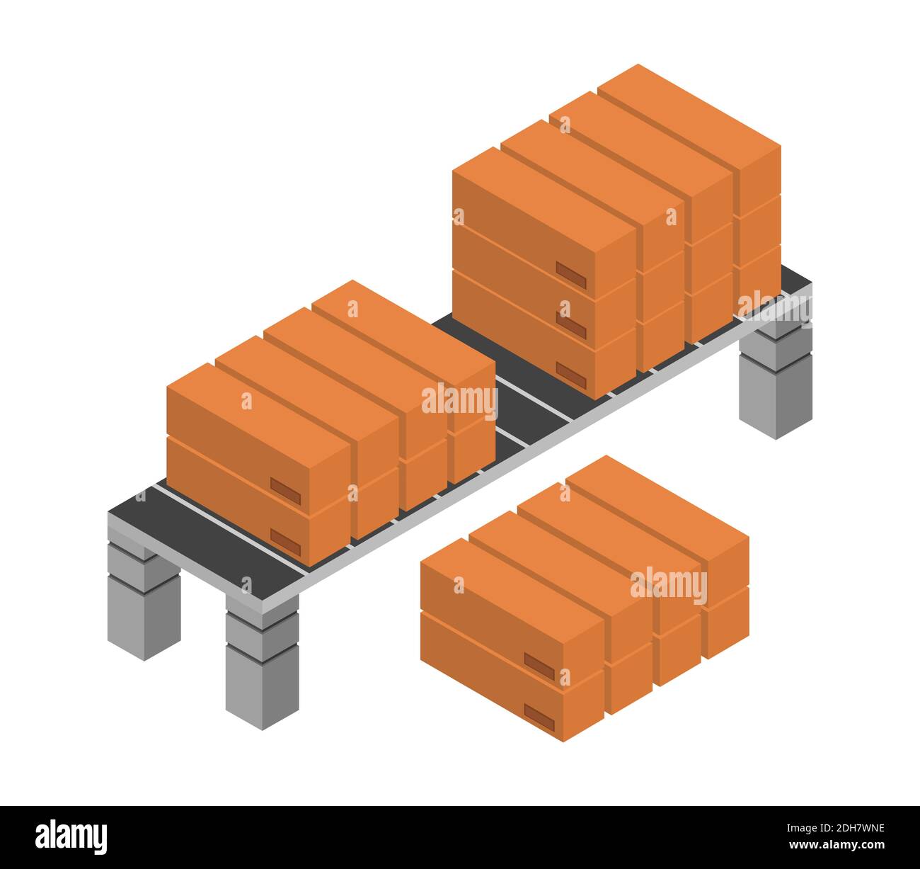 Transport By Boxes Vector Graphic Illustration Stock Vector Image & Art ...