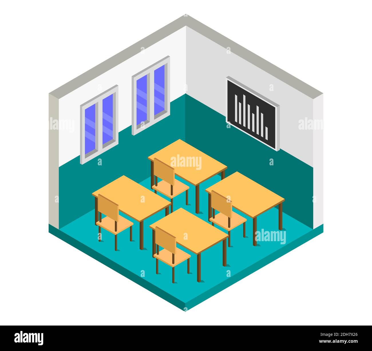 Isometric Course Room Vector Graphic Illustration Stock Vector Image ...