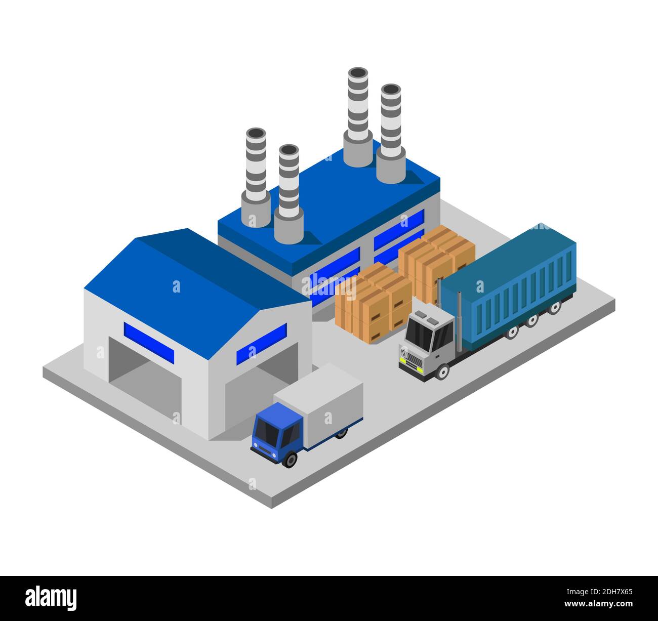 Isometric Industry On A White Background Vector Graphic Illustration ...