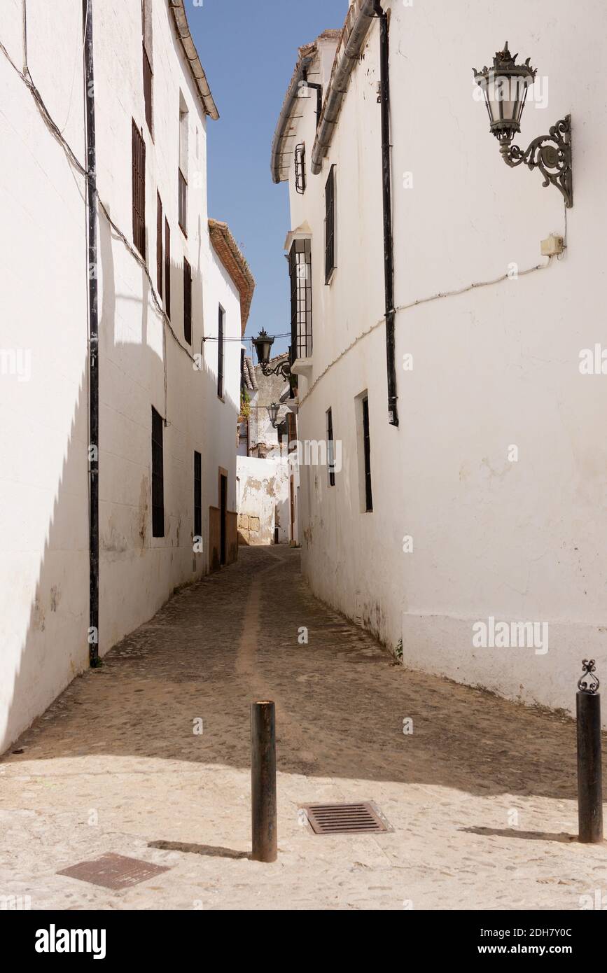 Traditional Spanish street in Ronda Stock Photo - Alamy