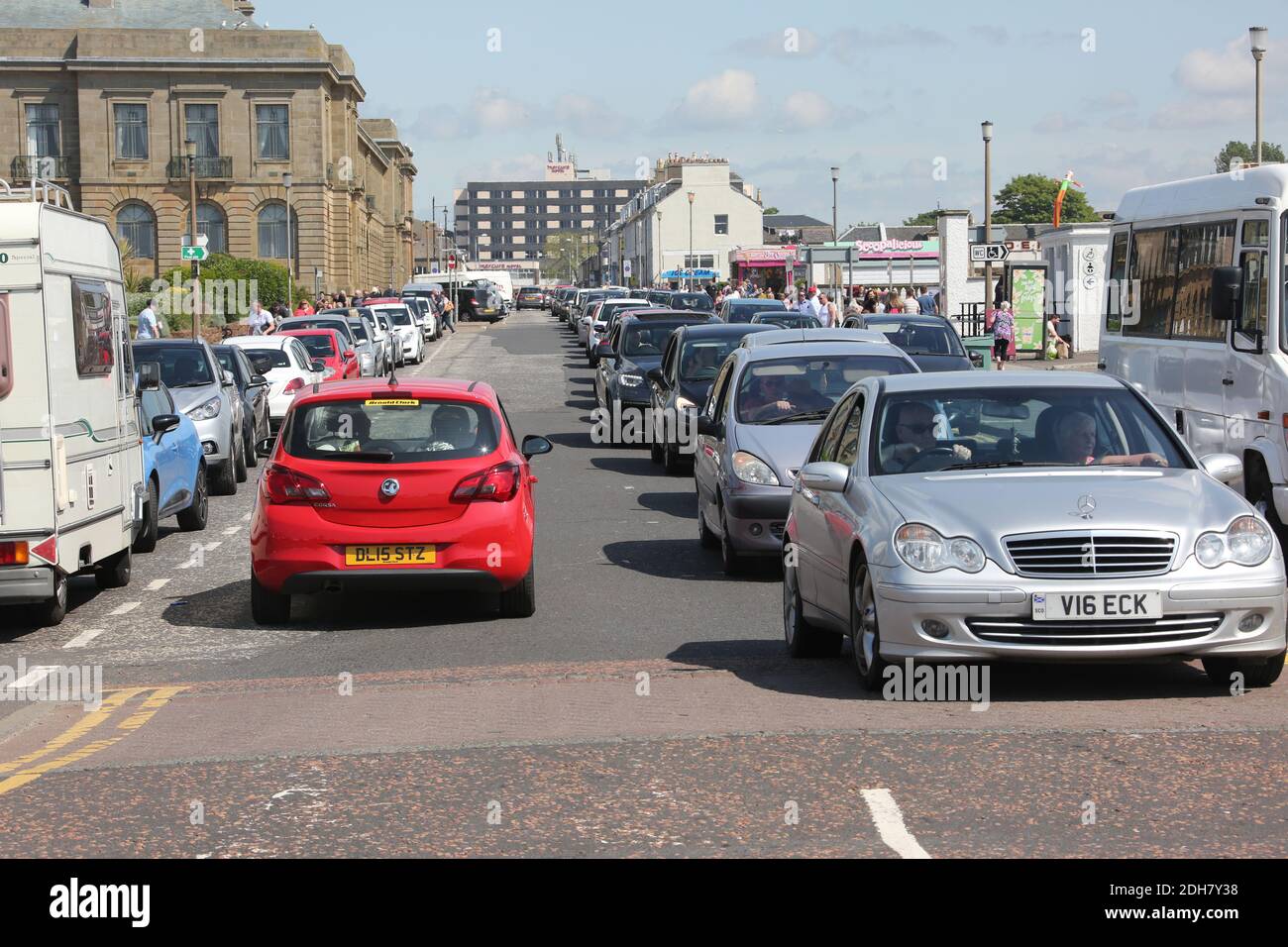 Summer road traffic Ayr seafront, Ayr, Ayrshire, Scotland, UK Stock ...