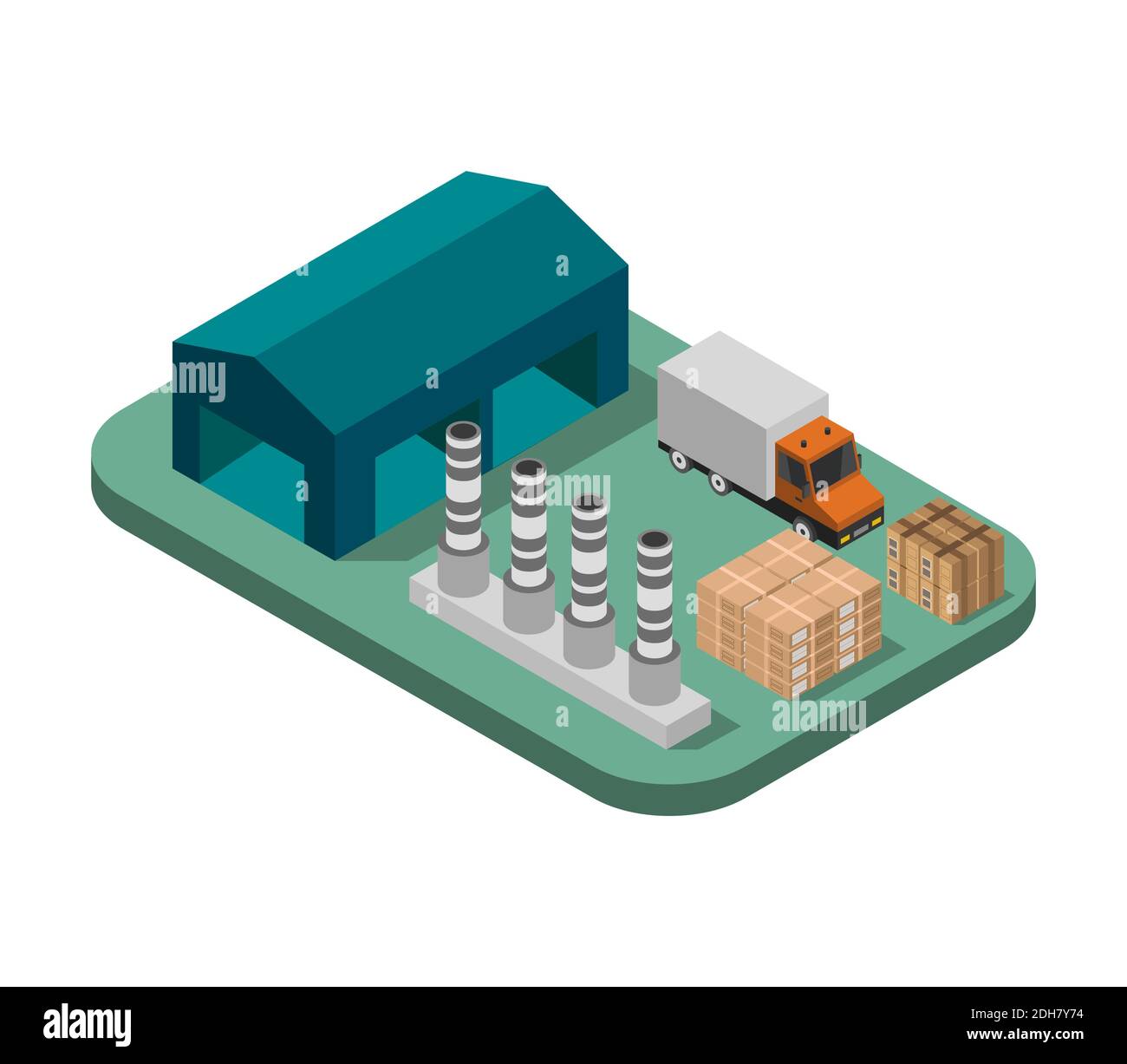 Isometric Industry On A White Background Vector Graphic Illustration ...