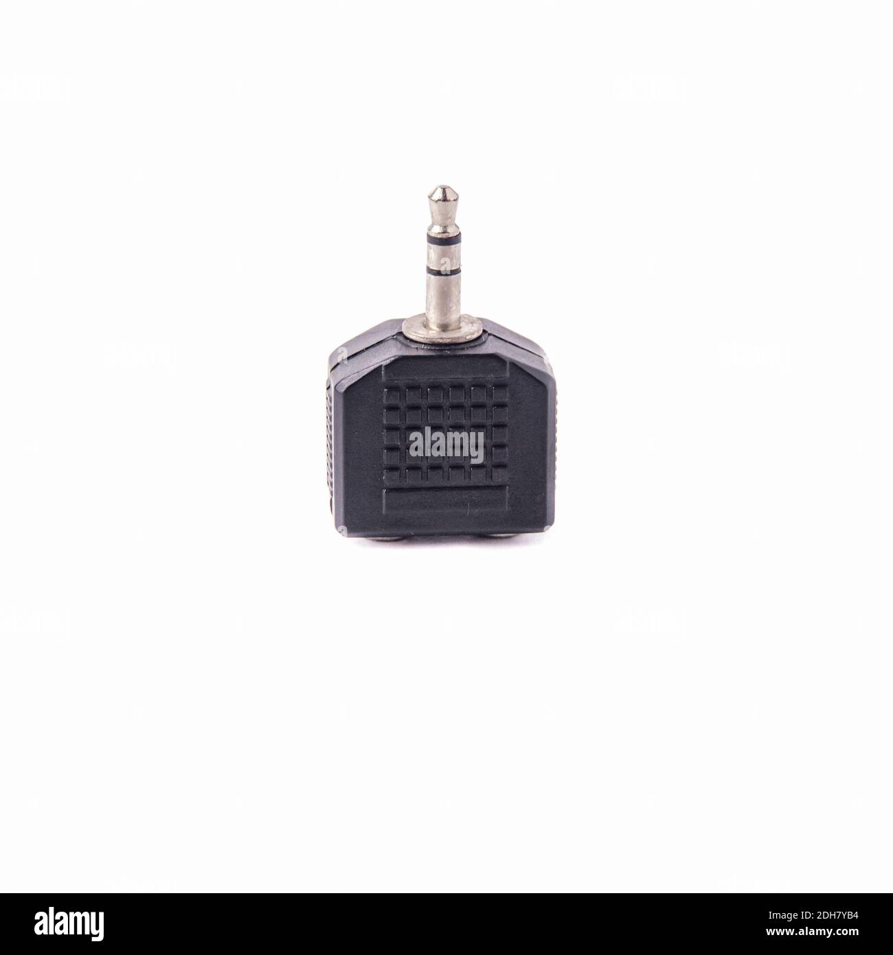 Mini Jack adapter with single to double output, isolated on white ...