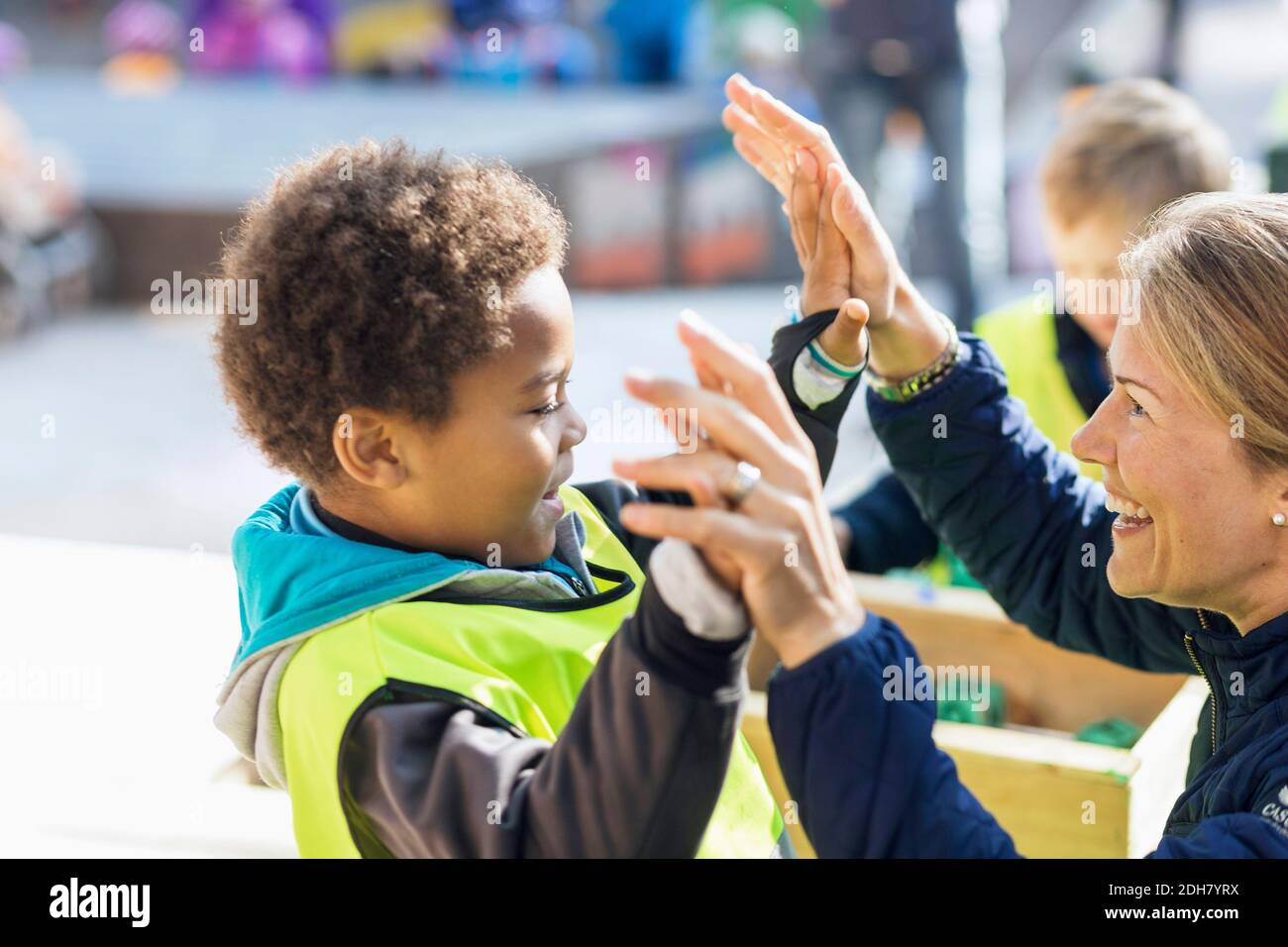 Kids Giving High Fives