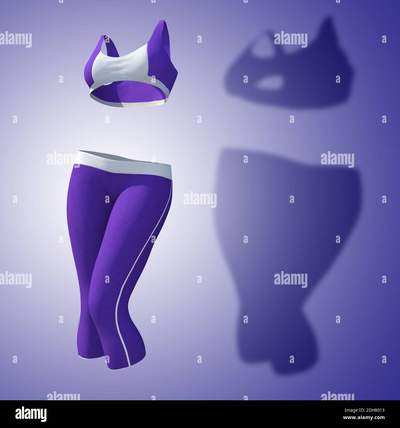 Conceptual fat overweight obese shadow female pants and bra vs slim fit ...