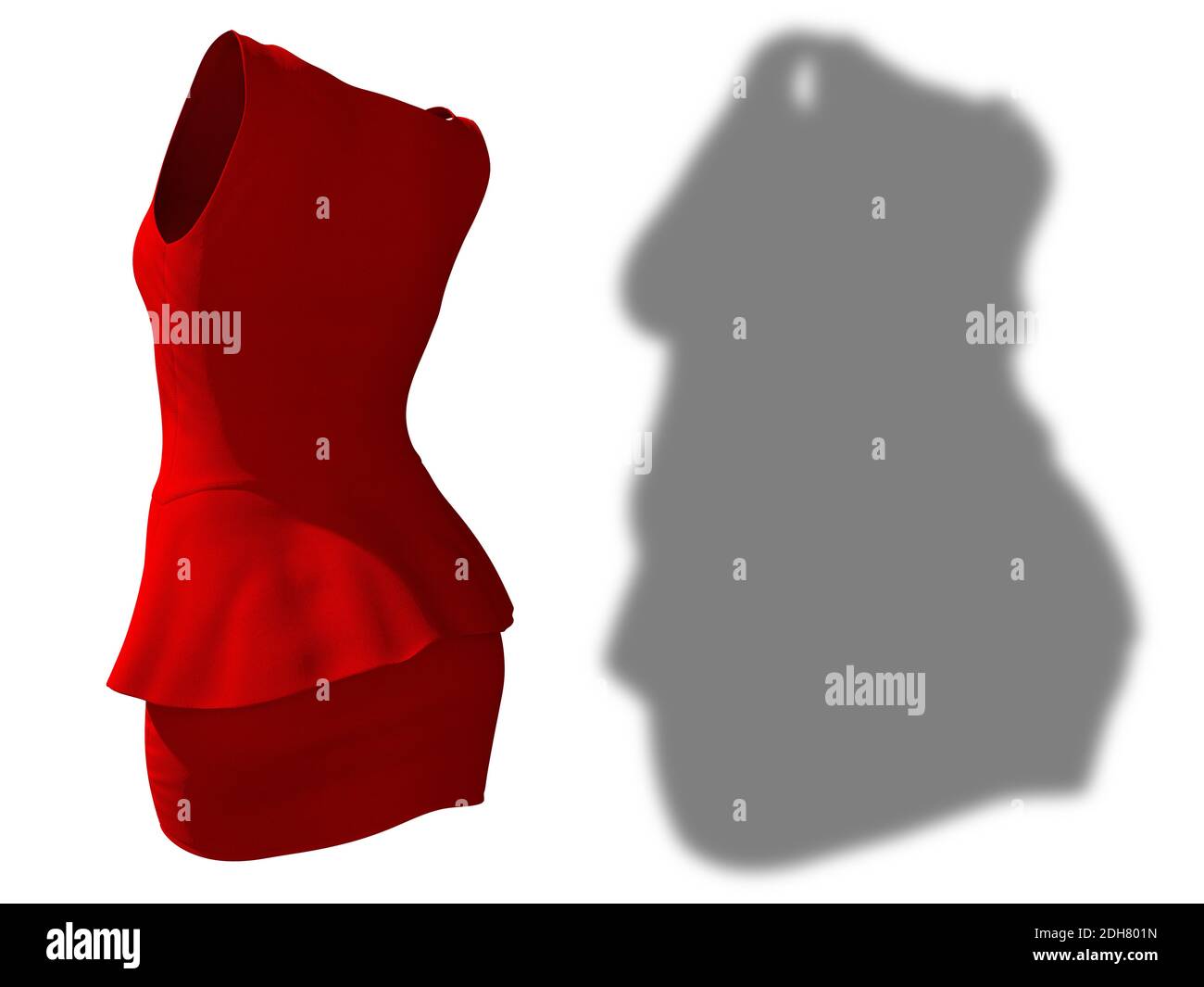 Conceptual fat overweight obese shadow female blouse and skirt vs slim ...