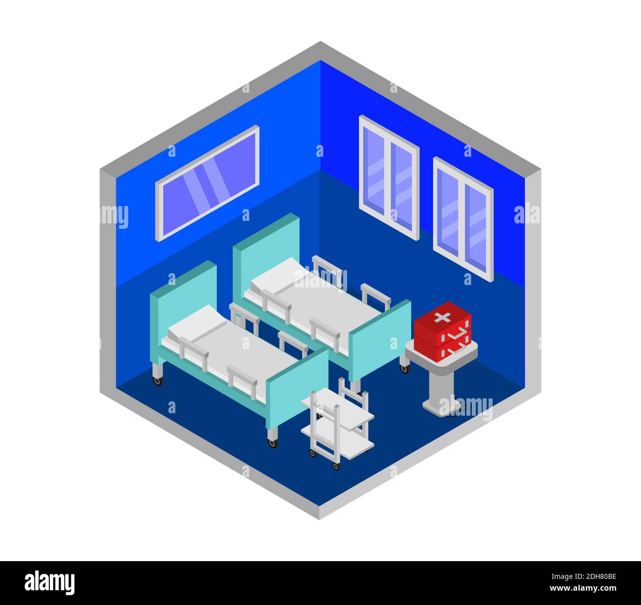 Isometric Hospital Room On A White Background Vector Graphic ...