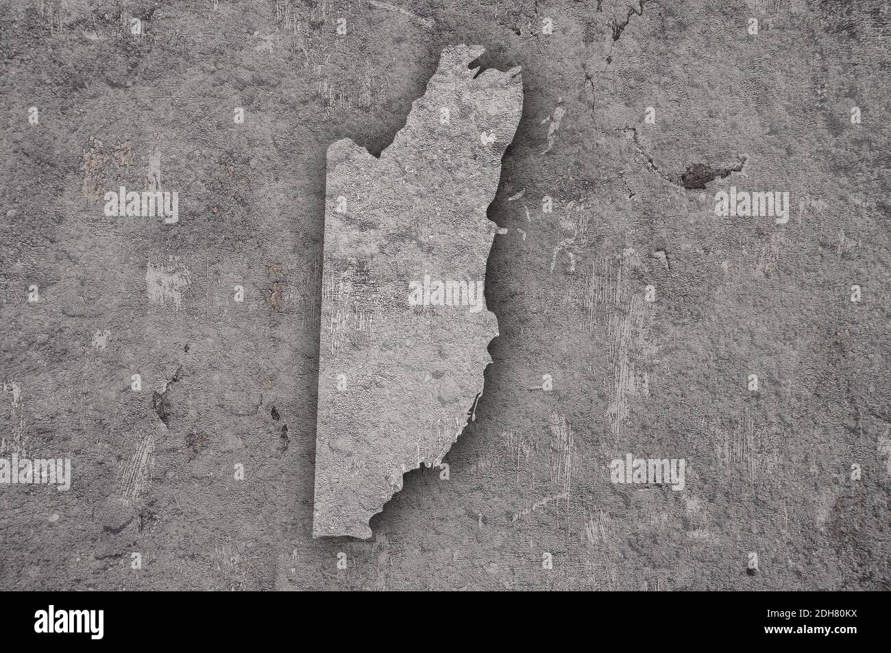 Map of Belize on weathered concrete Stock Photo - Alamy