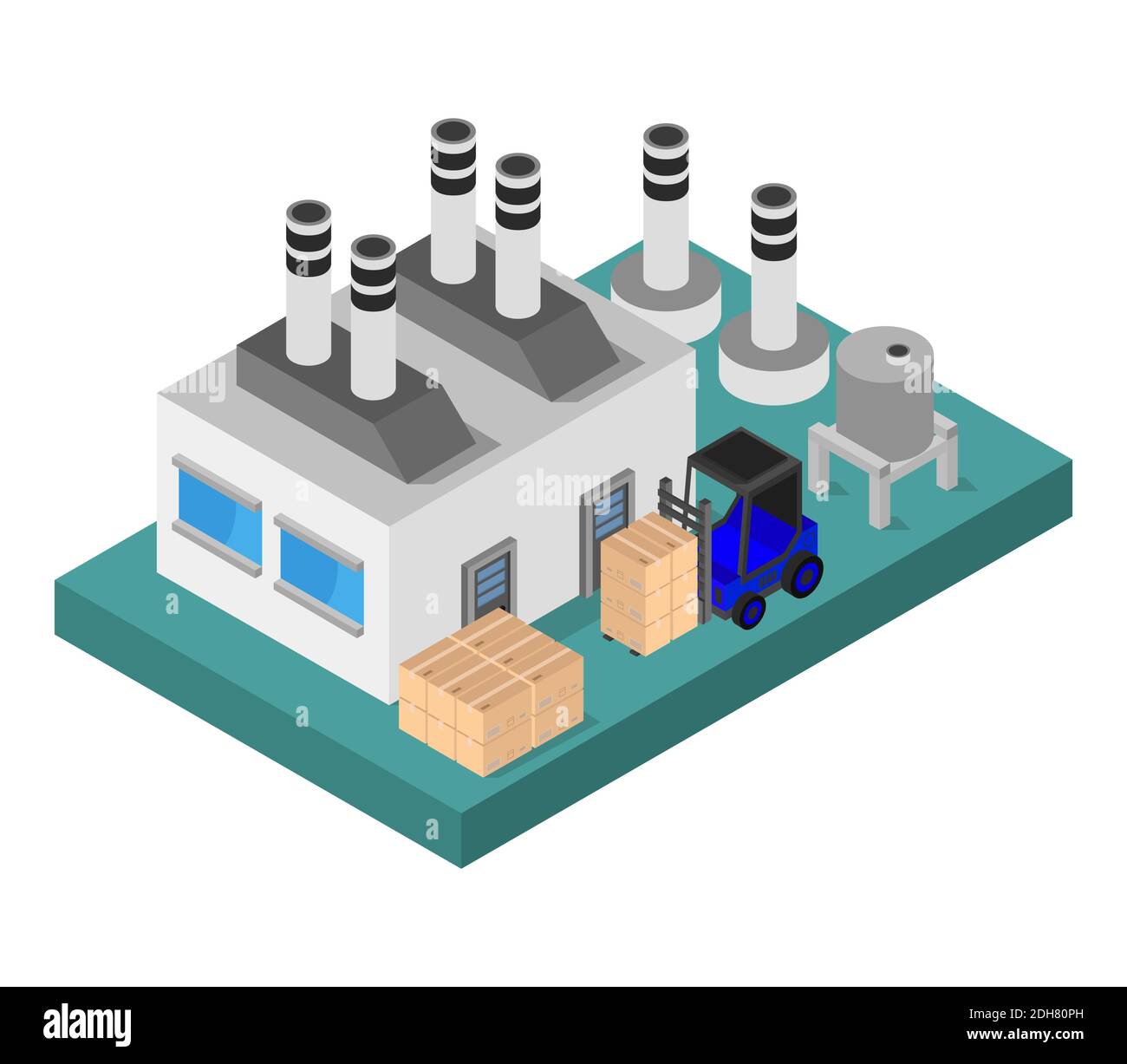 Isometric Industry On White Background Vector Graphic Illustration ...