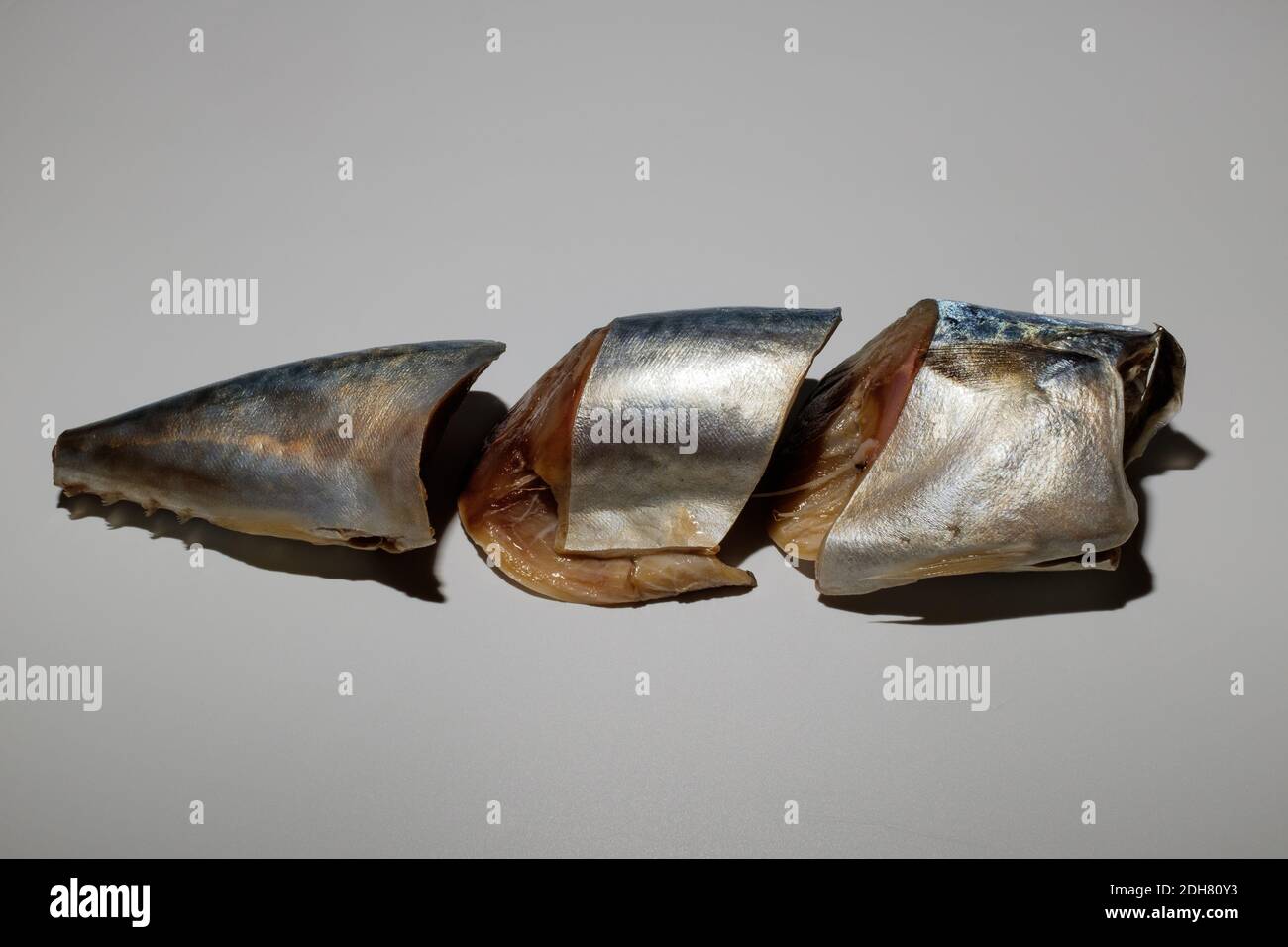 Mackerel cut into pieces without cooking Stock Photo - Alamy