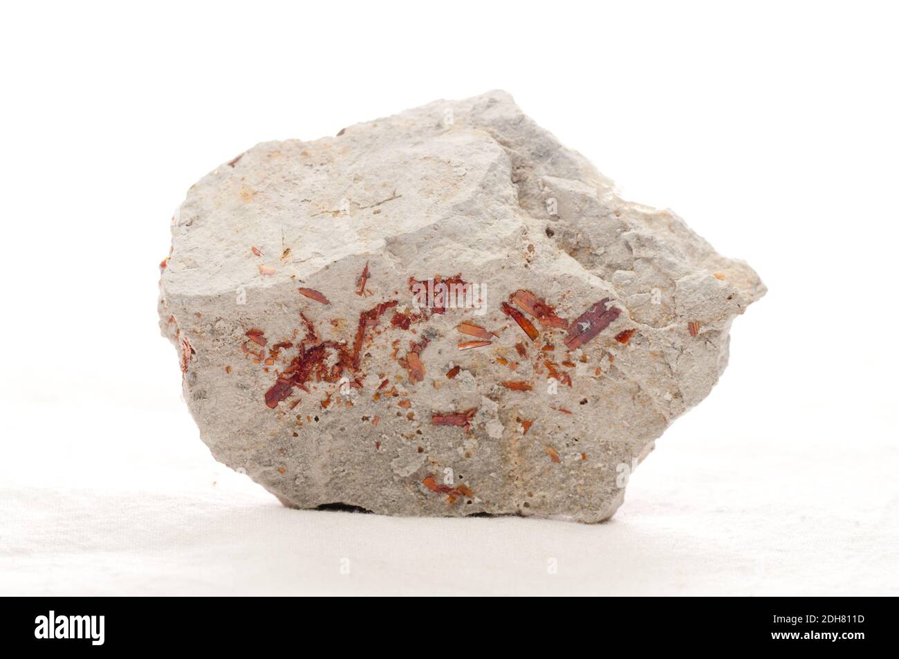 brookite crystal red mineral sample in granite stone Stock Photo - Alamy