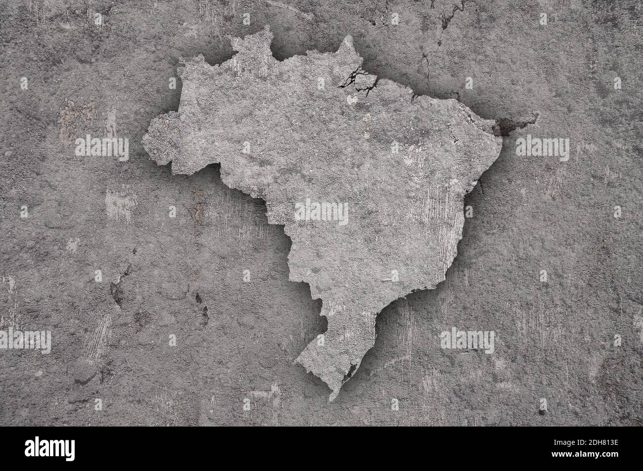 Map of Brazil on weathered concrete Stock Photo - Alamy