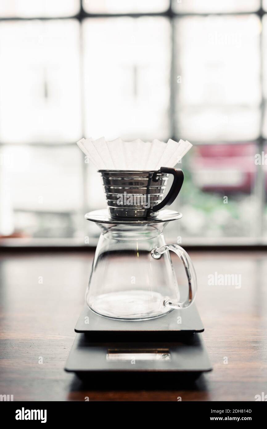 Drip coffee machine on counter at cafe Stock Photo - Alamy